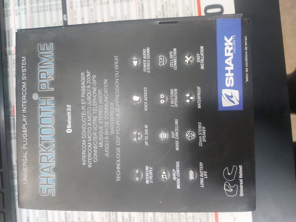 SHARKTOOTH PRIME BLUETOOTH INTERCOM (SHTOOTH2BLKTU) | Cross Roads Cycle ...